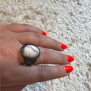 Jewelry | Silver Chunky Stone Ring Set Never Worn | Poshmark